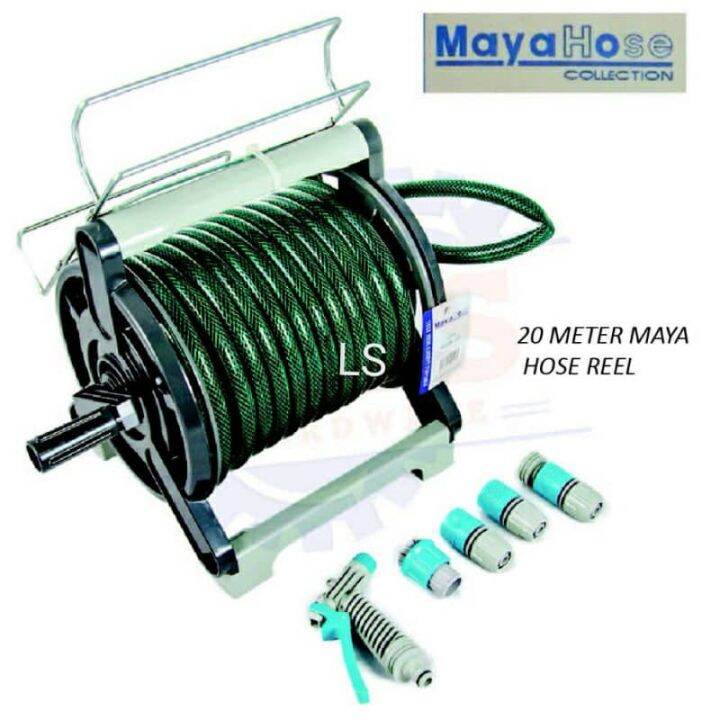MAYA GARDEN HOSE PORTABLE HOSE reel (20 meter) pipe cuci lantai kereta ...