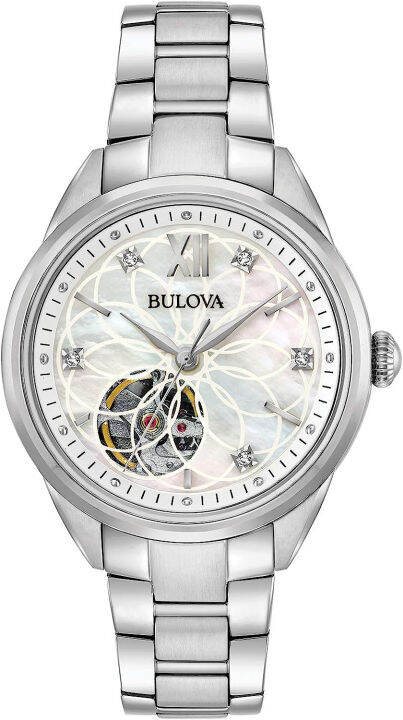 Bulova Ladies' Classic Diamond 3-Hand Automatic in Stainless Steel ...