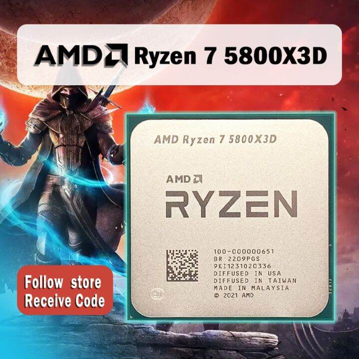 1ใหม่ AMD Ryzen 7 5800X3D R7 5800X3D 3.4 Ghz 8-Core Prosesor CPU 16 ...