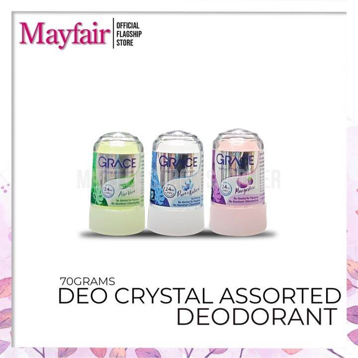 GRACE CRYSTAL TAWAS DEODORANT 70g natural whitens removes odor Thailand ...