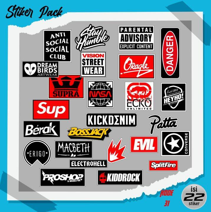 Stiker Pack Isi 22 Stiker Motor keren I Stiker Helm I Stiker Aesthetic ...