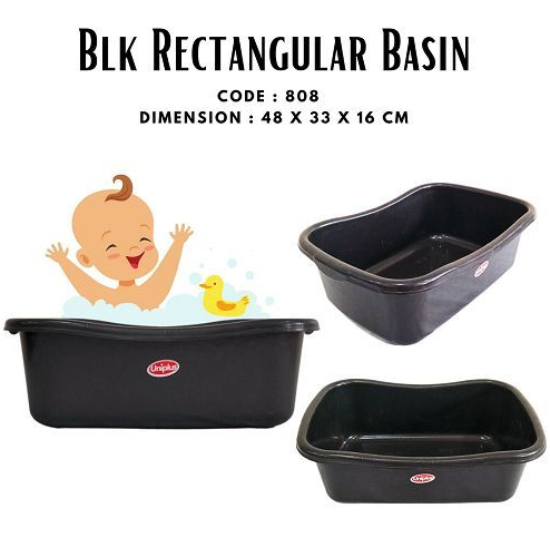 808 BLACK RECTANGULAR HEAVY DUTY BASIN/ PALANGGANA/ BATH ROOM BASIN ...