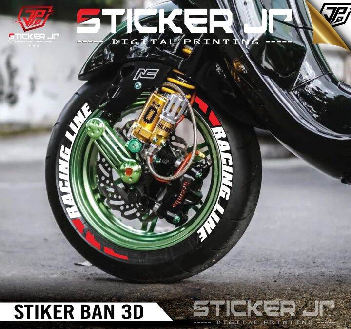 Sticker Ban / Font Ban / Tire Bomb / 3D stiker ban RACING LINE Sticker ...