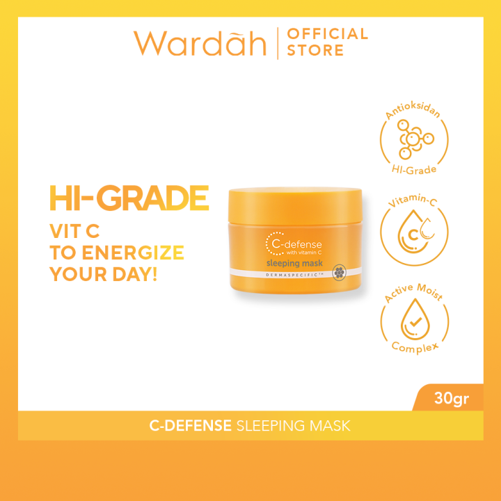 Wardah C-Defense Sleeping Mask 30 g - Gel dengan HiGrade Vitamin C ...