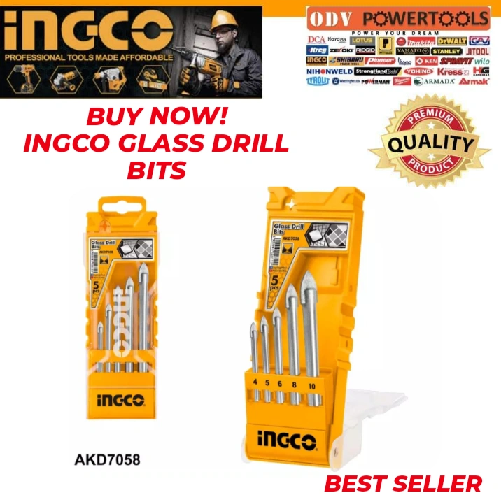 Ingco AKD7058 5pcs Glass Drill Bit Set ~ ODV POWERTOOLS | Lazada PH