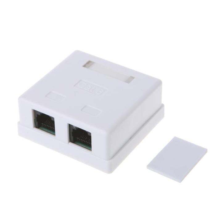 RJ45 Junction Box CAT6 Network Connector 2 Port Desktop Extension Cable ...