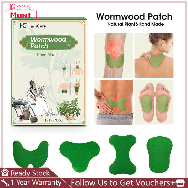 12pcs Wormwood Knee Stickers Self-heating Patch Moxibustion Lumbar Spine Shoulder Neck Knee ...