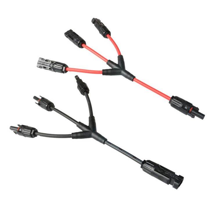Red + Black Y Connector Solar Panel Cable UV-resistant High-temperature ...