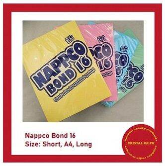 Nappco Bond Paper sub16 Colored Bond 500 pcs per ream PINK Short, A4 ...