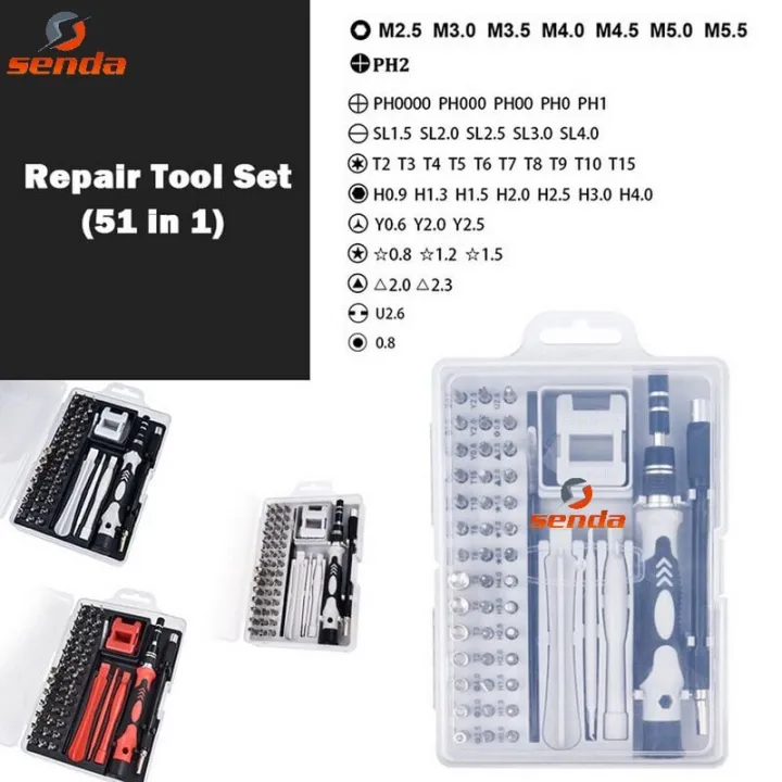 Senda 52 in 1 Mini Precision Magnetic Screwdriver Repair Tool Set ...