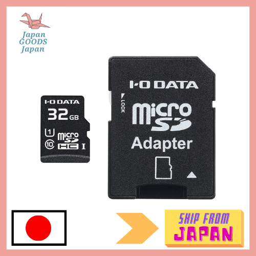 I-O Data MicroSD Card 32GB UHS-I (Speed Class 1)/Class10 Compatible ...