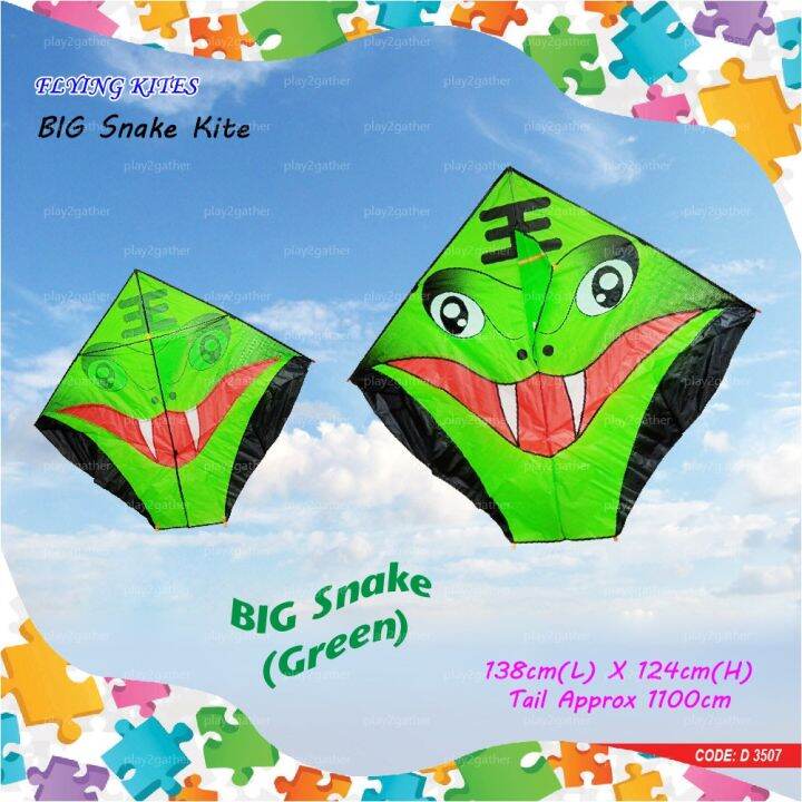 LAYANG_KITE BIG Snake KITE LONG TAILS D3507 Flying Kite Outdoor Games ...