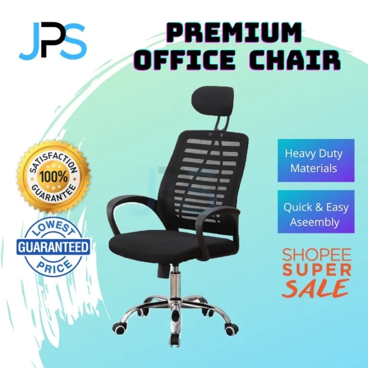 JPS Headrest Chair Tiltable Mesh Comfortable Breathable Home Office ...