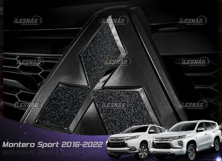 Mitsubishi Montero Sport 2016-2022 Front and Rear Logo Frost Black ...