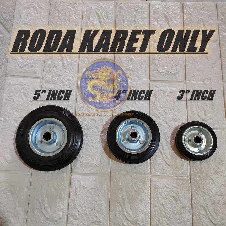 Roda Karet Only 3" INCH 4" INCH 5" INCH / Roda Etalase / Roda Trolley ...