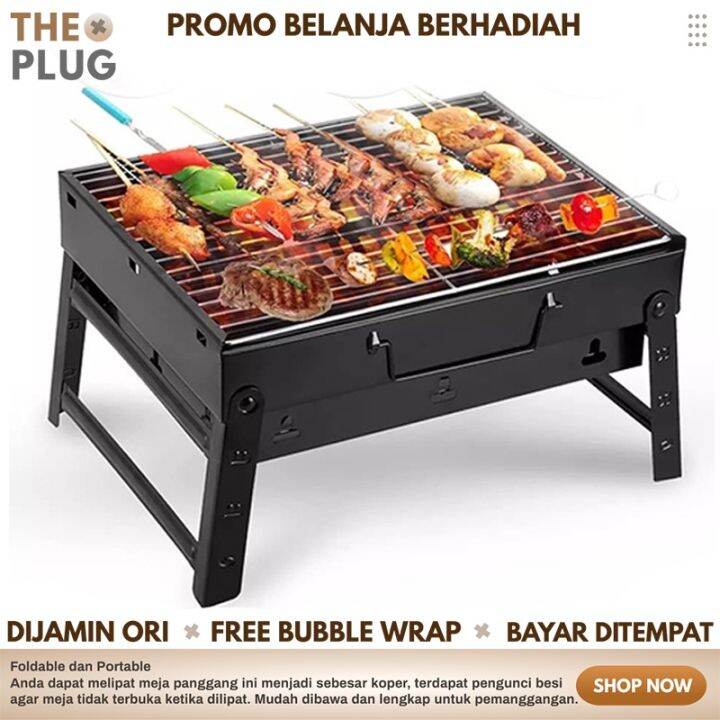 Alat Panggang Barbeque Grill Portable Pemanggang Lipat BBQ Tempat Bakar ...