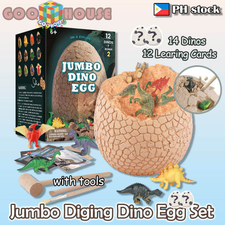 Dinosaur Fossil Egg Digging Kit Jumbo Dino Eggs Discover Dinosaur ...