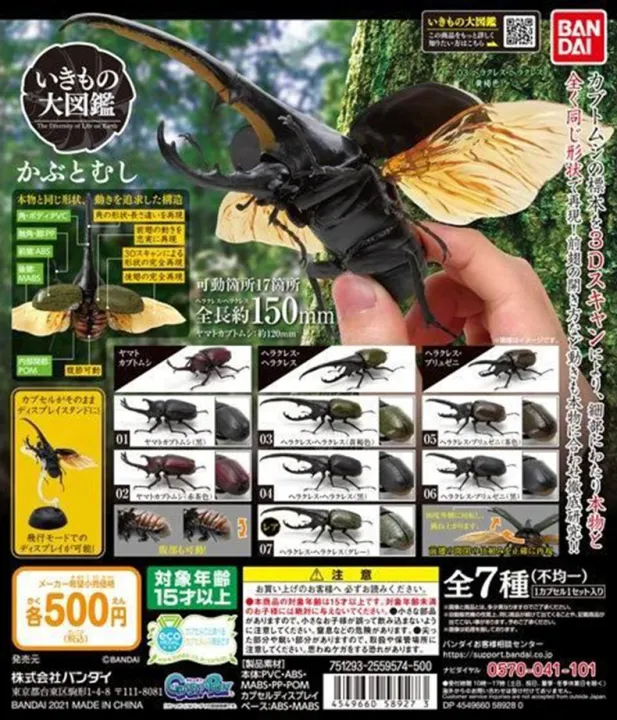Bandai Original Gashapon Insect Biology Bookmark Beetle Unicorn ...