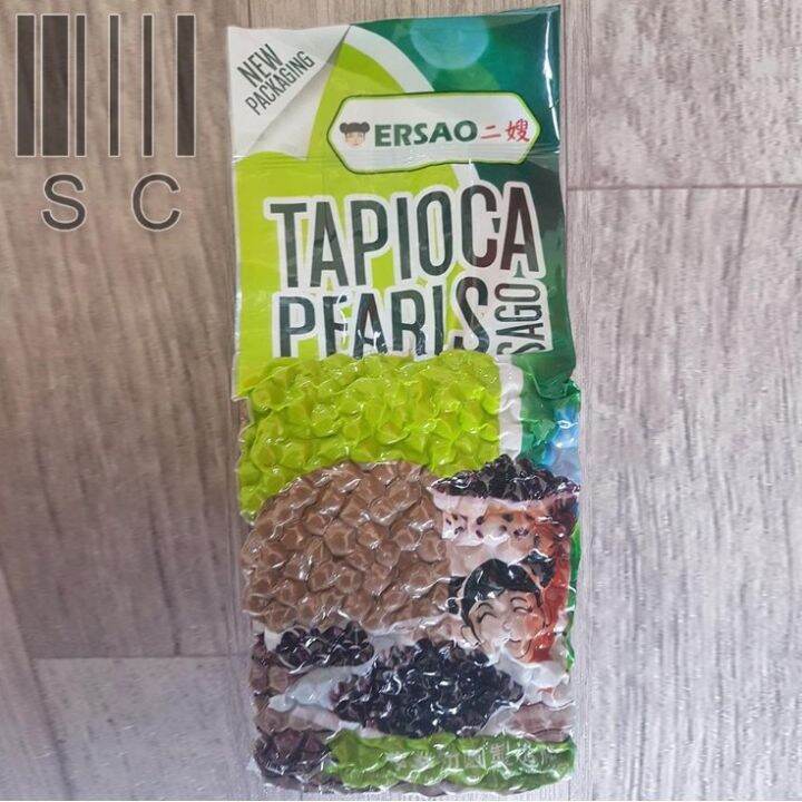 Ersao 1Kg Black Tapioca Pearls Chewy Sago For Milk Tea And Shake Milk ...
