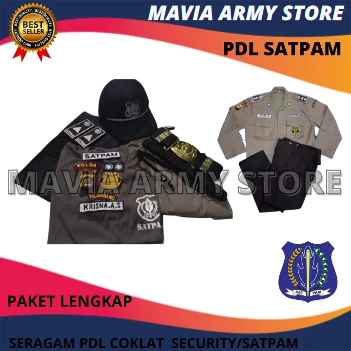 seragam pdl security satpam lengkap baju setelan pdh pdl coklat terbaru ...