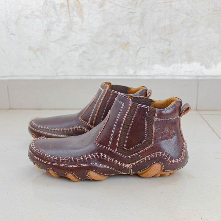 Sepatu Boots Pria Kulit Asli PDH Security Model Pantofel Formal Dengan ...