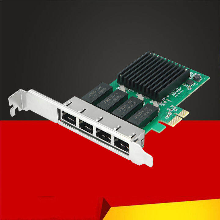 4 Port Network Card PCI Express x1 to Quad Ports RJ45 NIC RTL8111H Chip ...