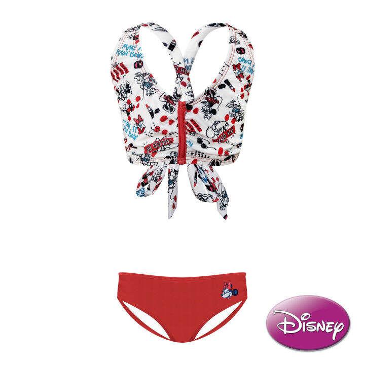 Disney Minnie Mouse Bikini Set with Self Tie Back Ribbon Girls Kids ...