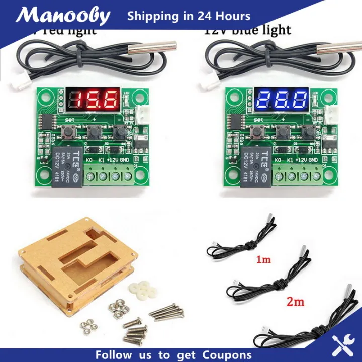 Manooby W1209 Blue LED Digital Temperature Controller Board Micro Thermostat Electronic Temp ...
