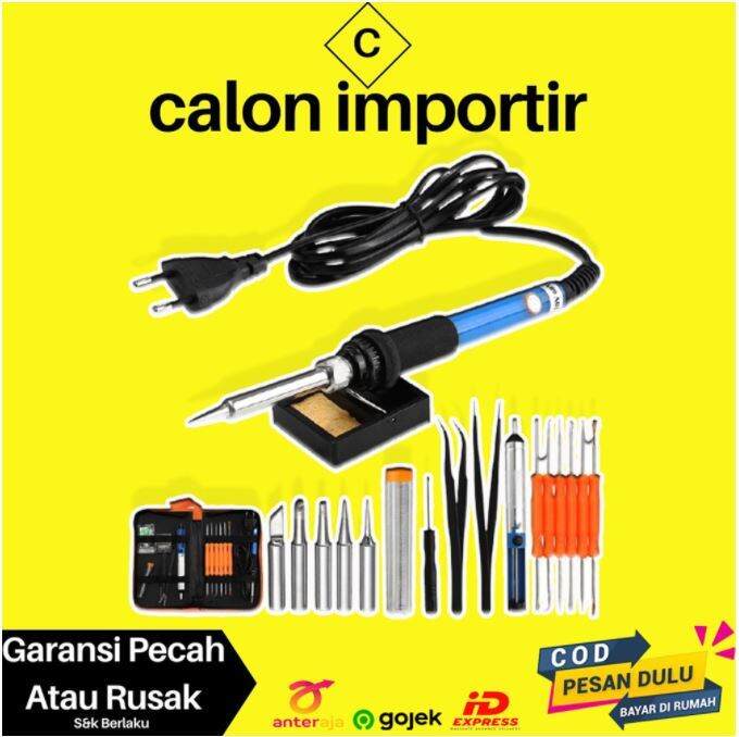 Paket Set Peralatan Solder Kit Iron 7 in 1 60W 220V 60W Easy To Use JCD Lengkap Hemat Murah ...