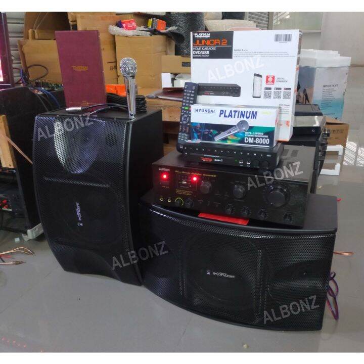 Videoke Set Speaker 12" 450Watts + AV-502 BT + Platinum Junior 2 ...