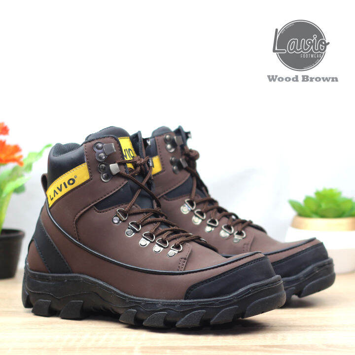 sepatu safety boots gunung hiking lavio wood sol hitam original sepatu ...