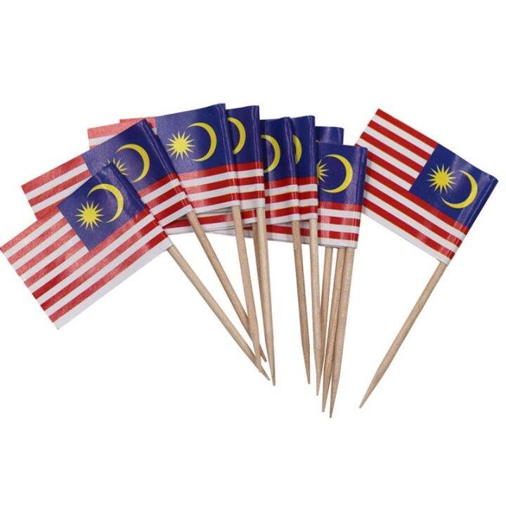 APERIL 100PCS Toothpick Bendera Malaysia Merdeka Cake Topper Malaysia ...