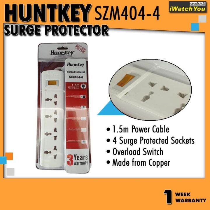 Huntkey Surge Protector 4 Sockets SZM404-4 / 1.5m power cable ...