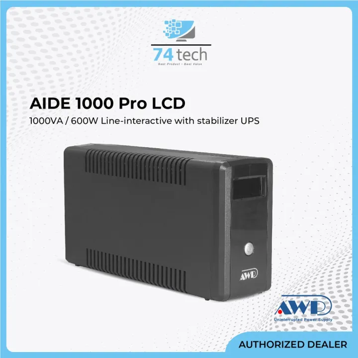 AWP Aide1000 Pro LCD 1000VA/600W Line Interactive UPS | Lazada PH