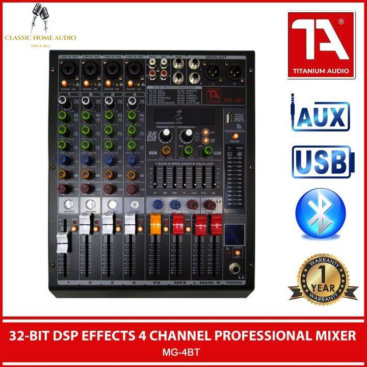 Titanium Audio MG-4BT Yamaha Mixer / Professional 4 Channel Yamaha ...