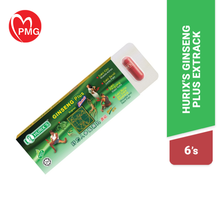 [PMG PHARMACY] Hurix's Ginseng Plus Ekstrak Cap 6's/Strip | Lazada