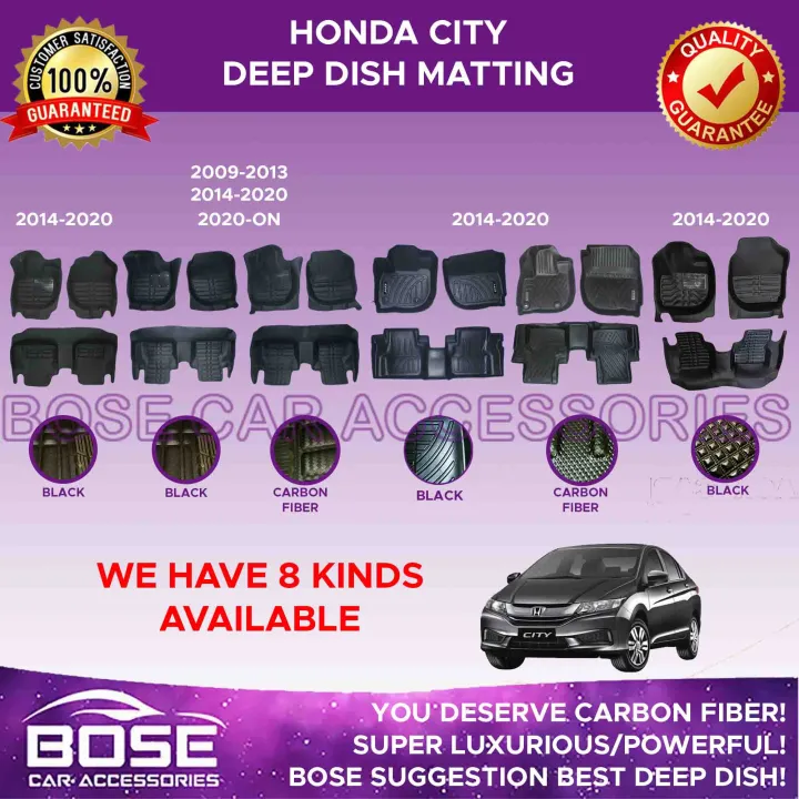 TPE 3D 5D Carbon Fiber Car Deep Dish Matting for Honda City Matting ...