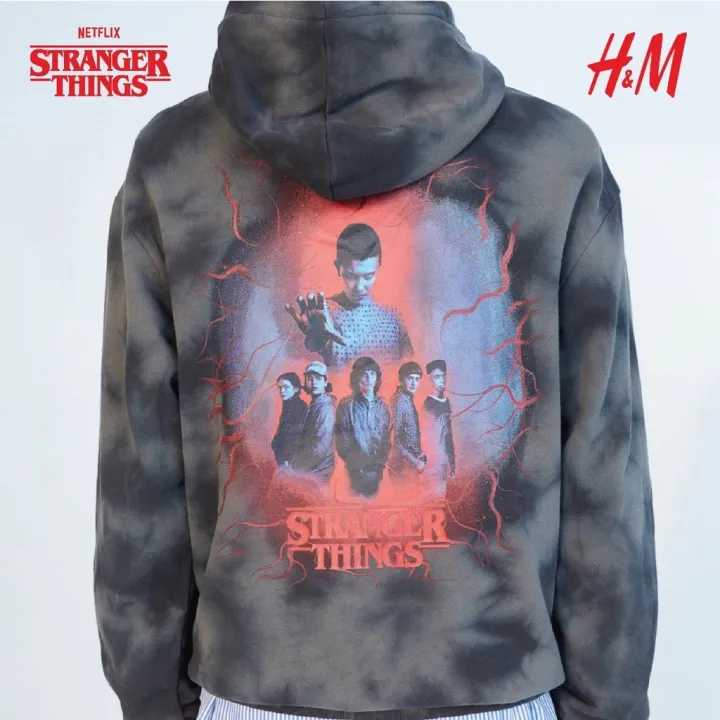 H&M x Stranger Things Relaxed Fit Hoodie (Dark Grey) | Lazada.co.th