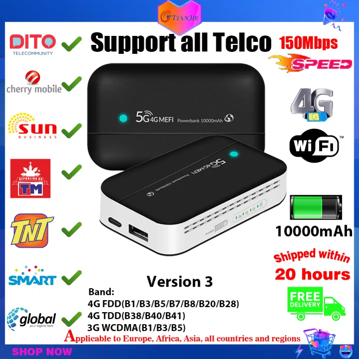 Modem Wifi Sim Card Unlocked 4G Lte Wireless Wifi Router 10000mAh Oem ...