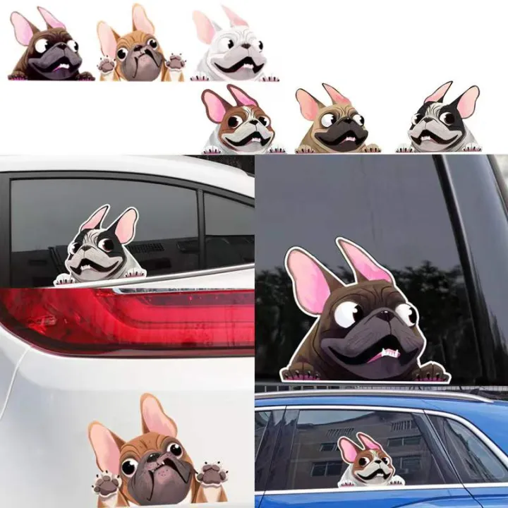 French Bulldog Car Sticker Pet Dog Vinyl Decal Animal Cartoon Auto ...