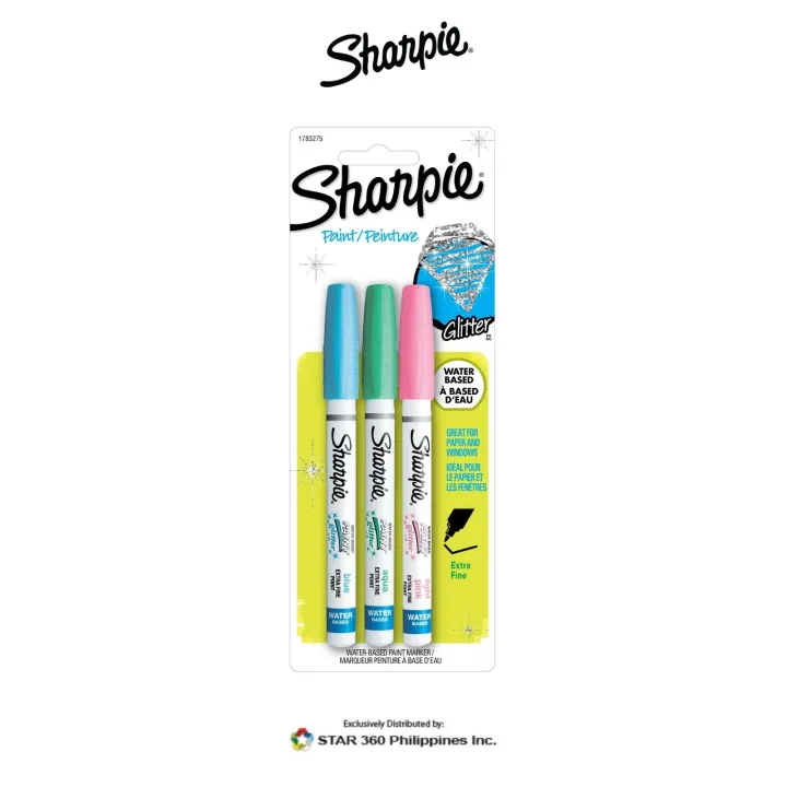 Sharpie Water Based Paint Marker Extra Fine Tip - Blue/Aqua/Pink ...