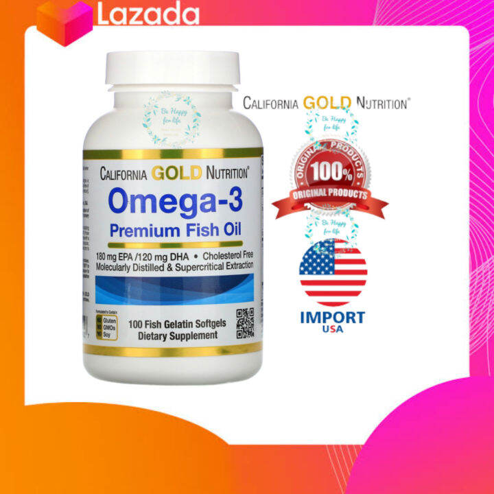 California Gold Nutrition, Omega-3, Premium Fish Oil, 100 Fish Gelatin ...