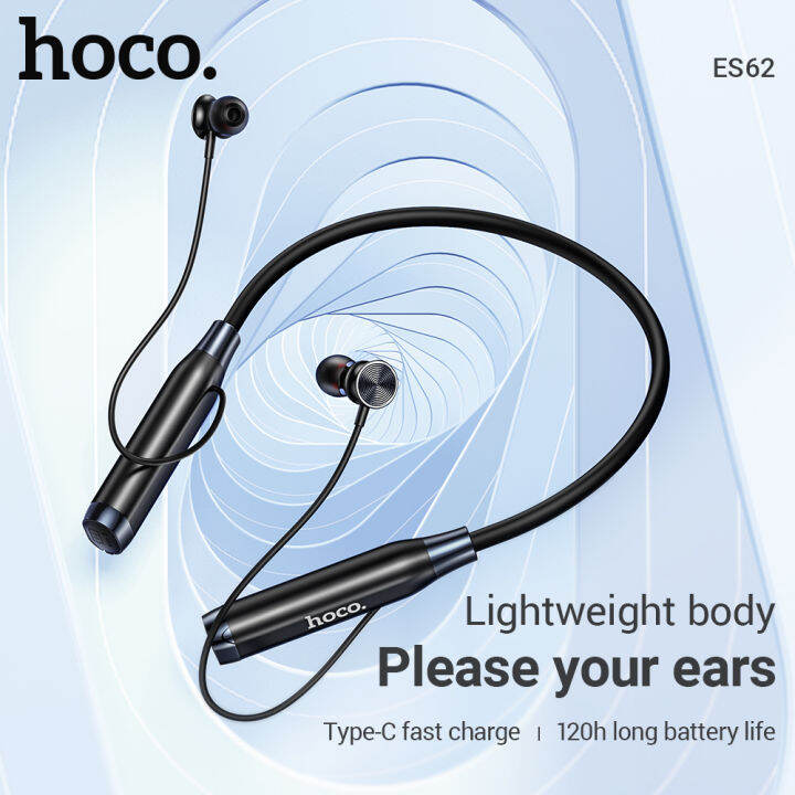 Hoco Es62 Wireless Neckband Sports Bluetooth Earphones 120 Hours Playtime Tf Card Lightweight In