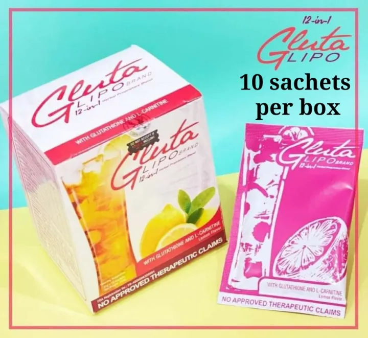 Gluta Lipo Classic Juice 12 in 1 with Glutathione and L Carnitine Lemon ...