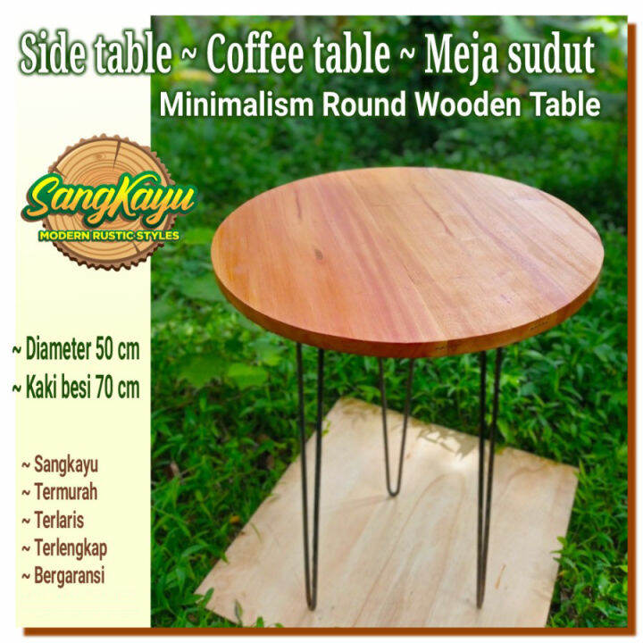 Meja bulat side table 50x72cm Coffee table round table meja sudut ...