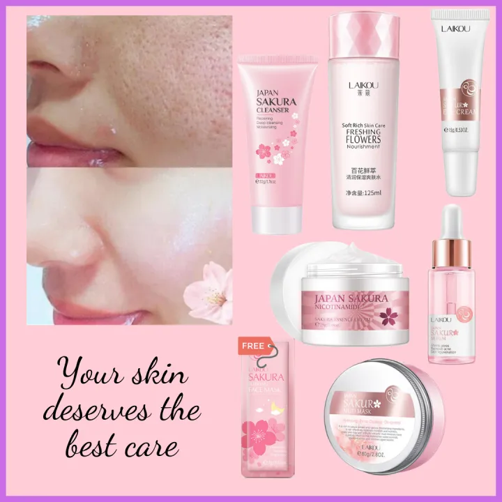 BEST SELLING AUTHENTIC Japan Sakura Skin Care Set for All types Of skin ...