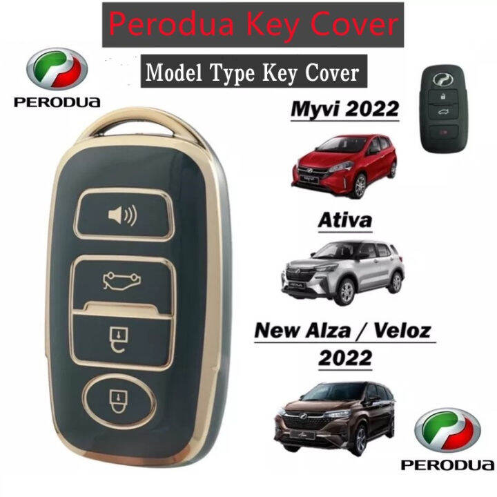 Perodua ALZA ATIVA MYVI 2022 Chrome Reflection TPU Car Key Cover ATIVA ...