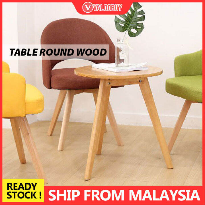 Table Round Wood 60cm Height Modern Style Minimalist | Lazada