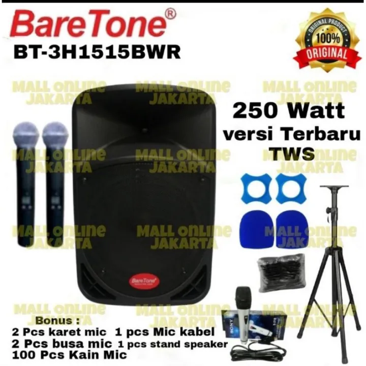BWR 15 MULTI CHANNEL BARETONE SPEAKER PORTABEL 1515 BWR 15 inch ...