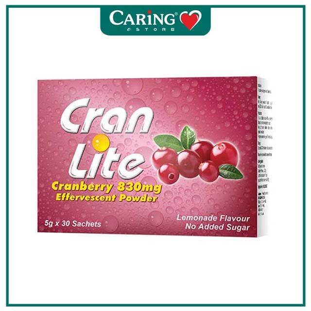 CRAN LITE CRANBERRY 830MG EFFERVESCENT POWDER SACHET 5G X 30S | Lazada